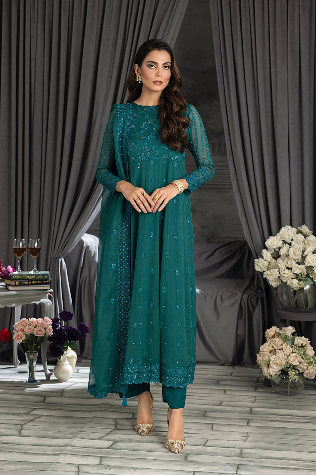 LSM - LG-IZ-0166 Three Piece Chiffon – String & Thread