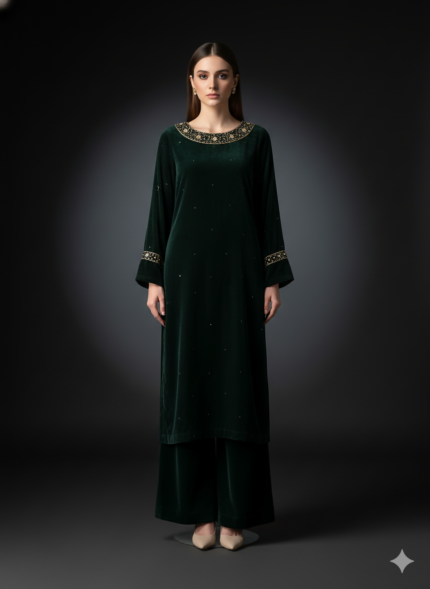 SOBIA SALMAN-VELVET GREEN-01 – String & Thread